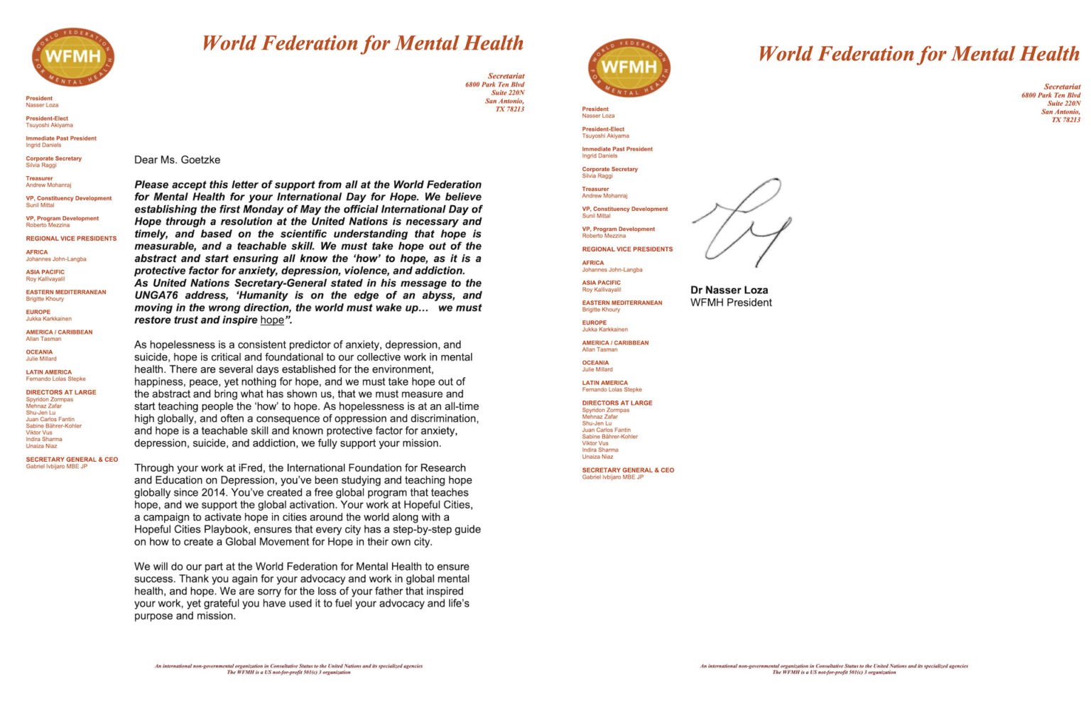 International Day of Hope International Day of Hope